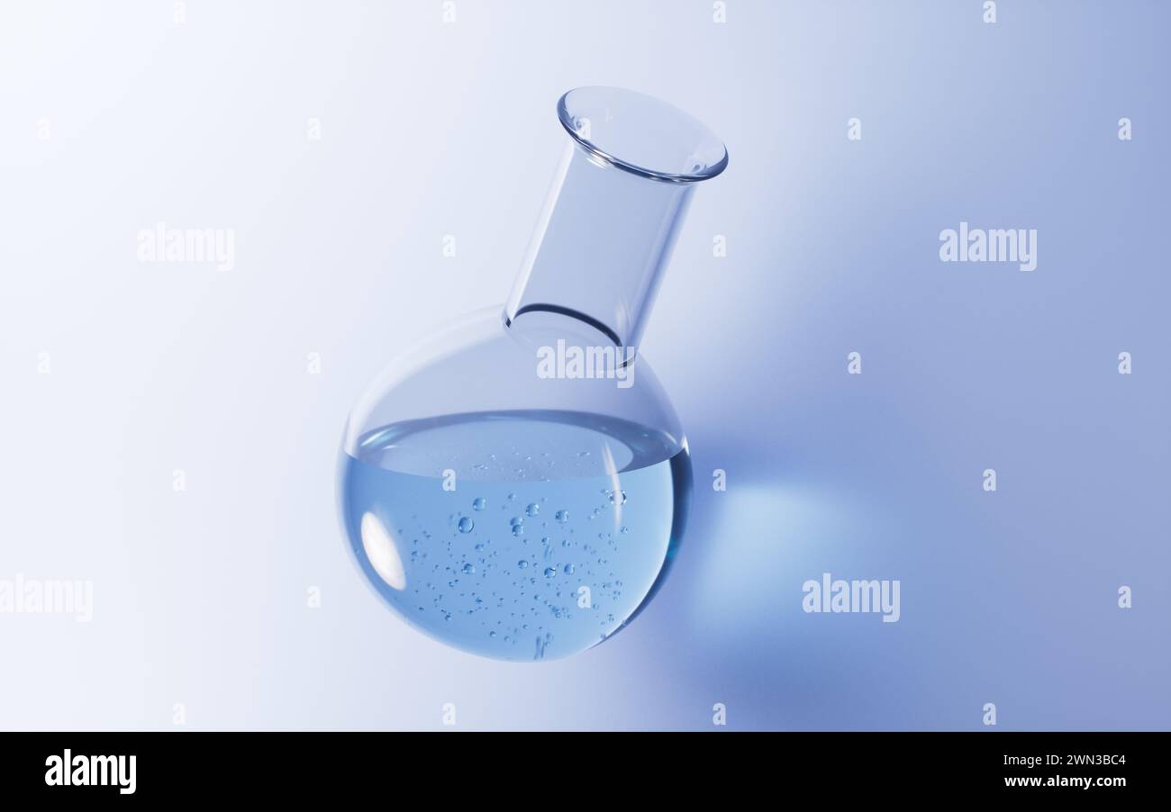 Chemical flask with white background, 3d rendering. 3D illustration ...