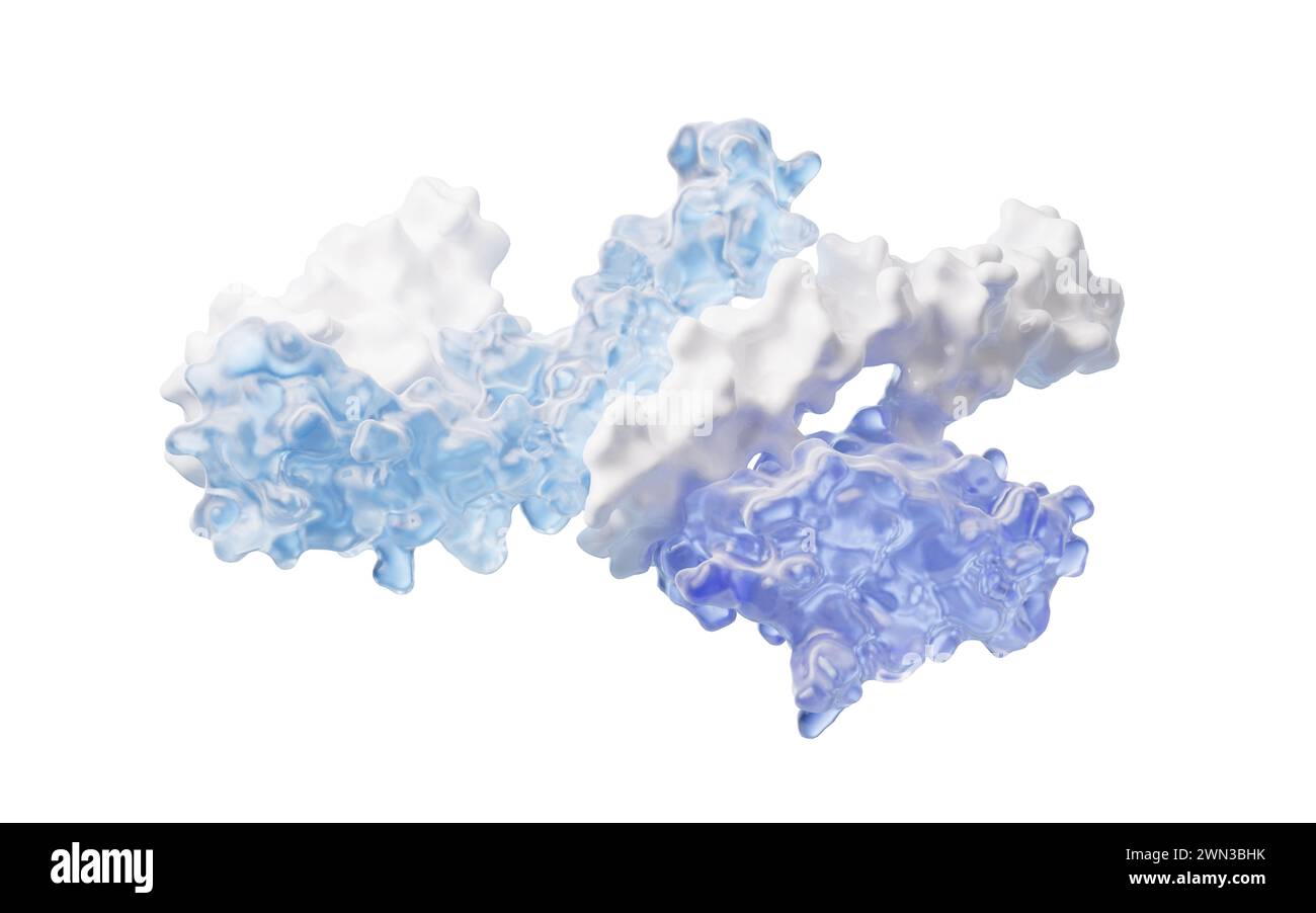 Protein structure with biological concept, 3d rendering. 3D ...