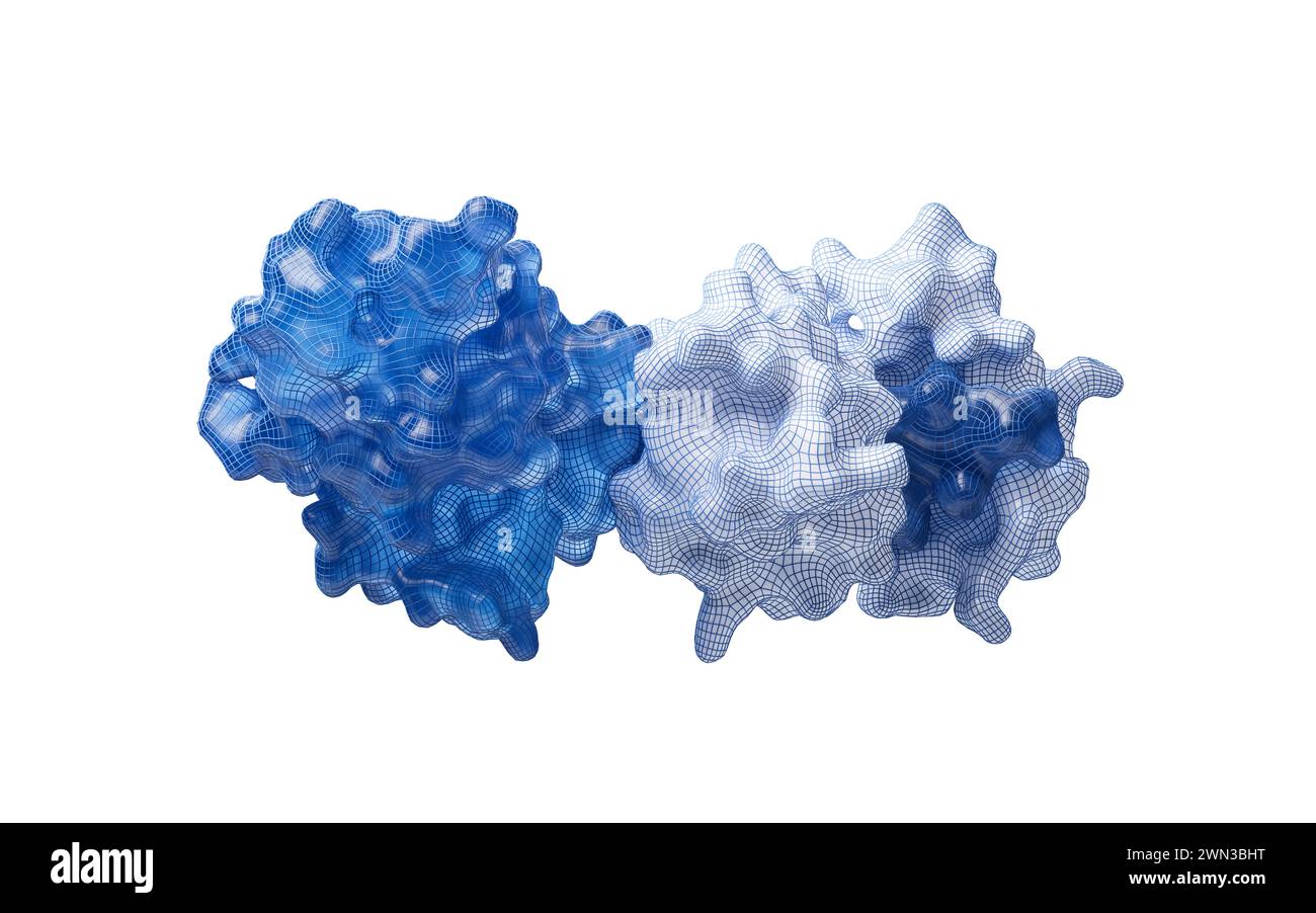 Protein structure with biological concept, 3d rendering. 3D ...