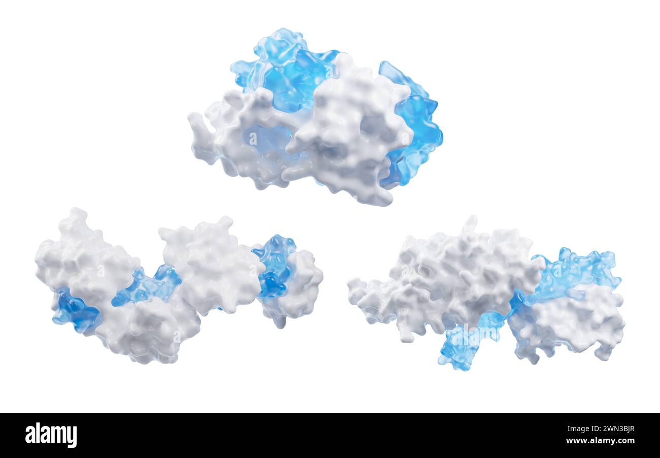 Protein structure with biological concept, 3d rendering. 3D ...