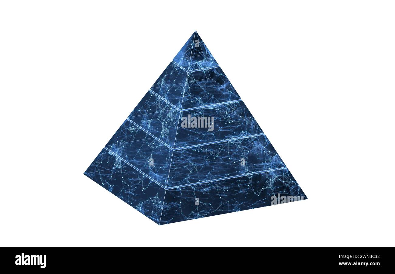 Pyramid graphics and data analysis, 3d rendering. 3D illustration Stock ...