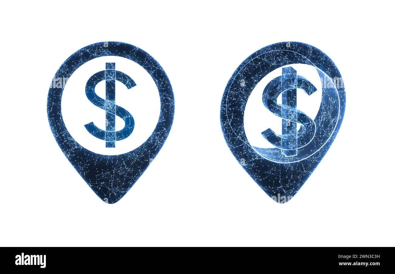 Money mark with digital lines structure, 3d rendering. 3D illustration ...