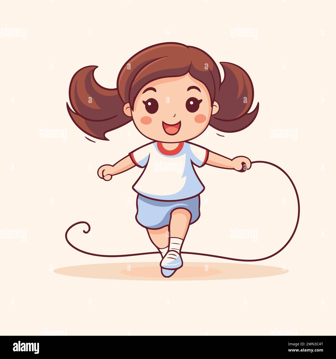 Girl with skipping rope Stock Vector Images - Alamy