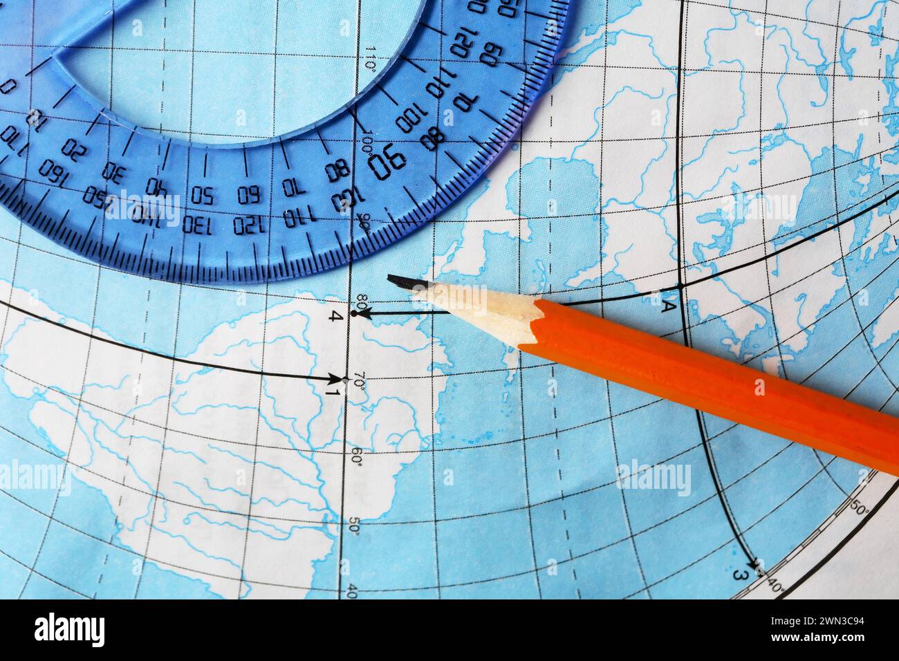 Pencil drawing world map hi-res stock photography and images - Alamy