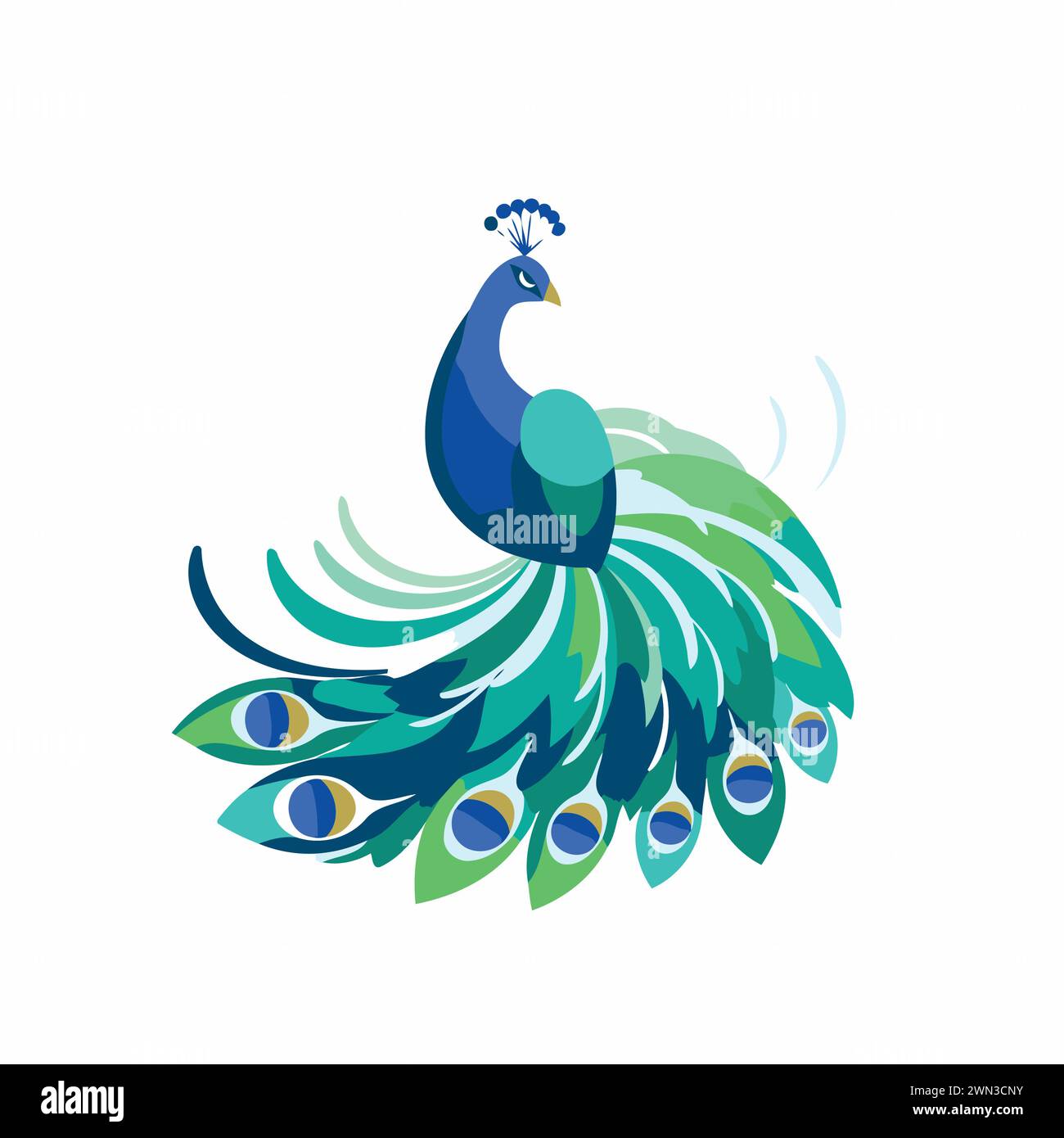 Peacock icon in flat style isolated on white background. Vector ...