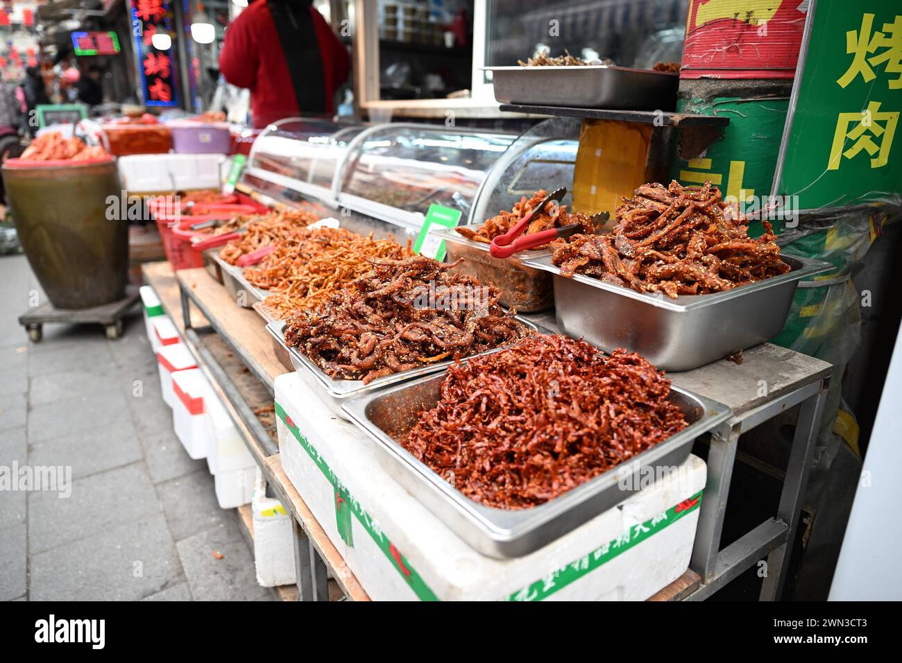 People select Korean-style food along Xita Street in Shenyang City ...