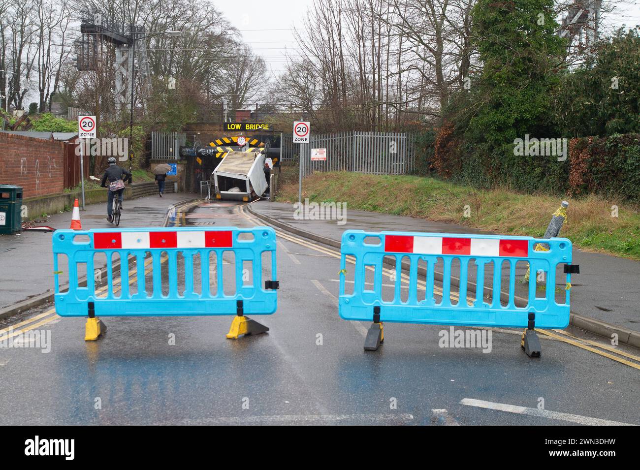 Slough, Berkshire, UK. 29th February, 2024. A van has smashed into the ...