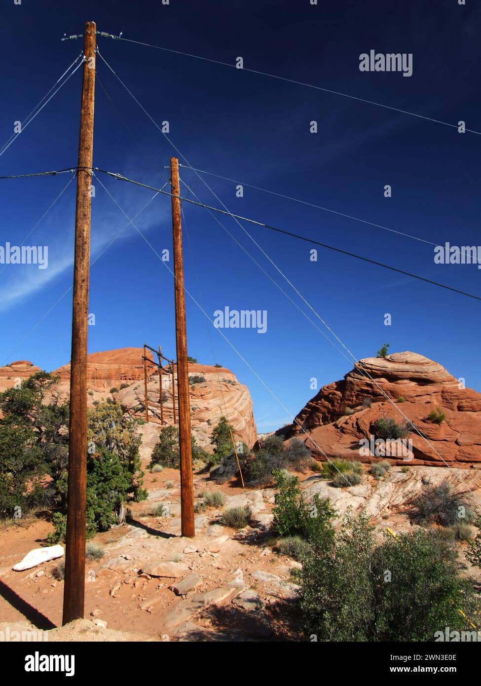 electrical current lines, Grand Staircase, Escalante National Monument ...