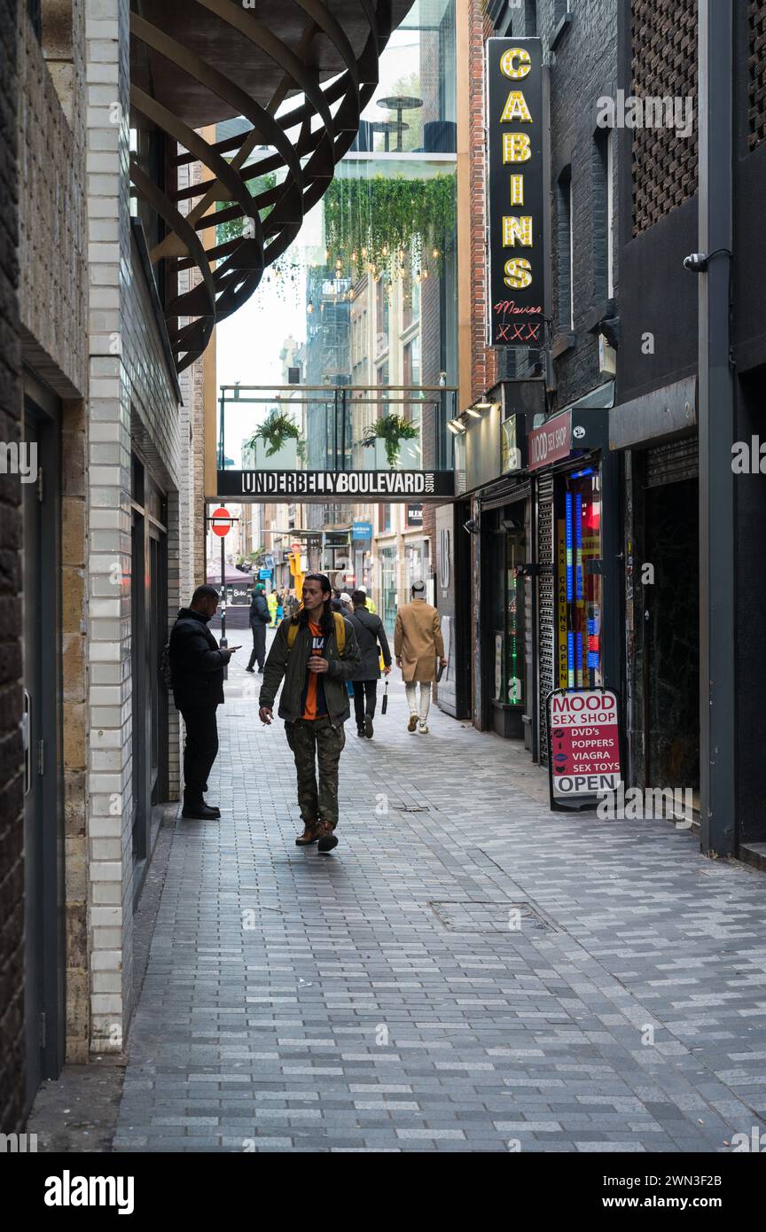 Walker's Court, a narrow pedestrian street linking between Brewer ...