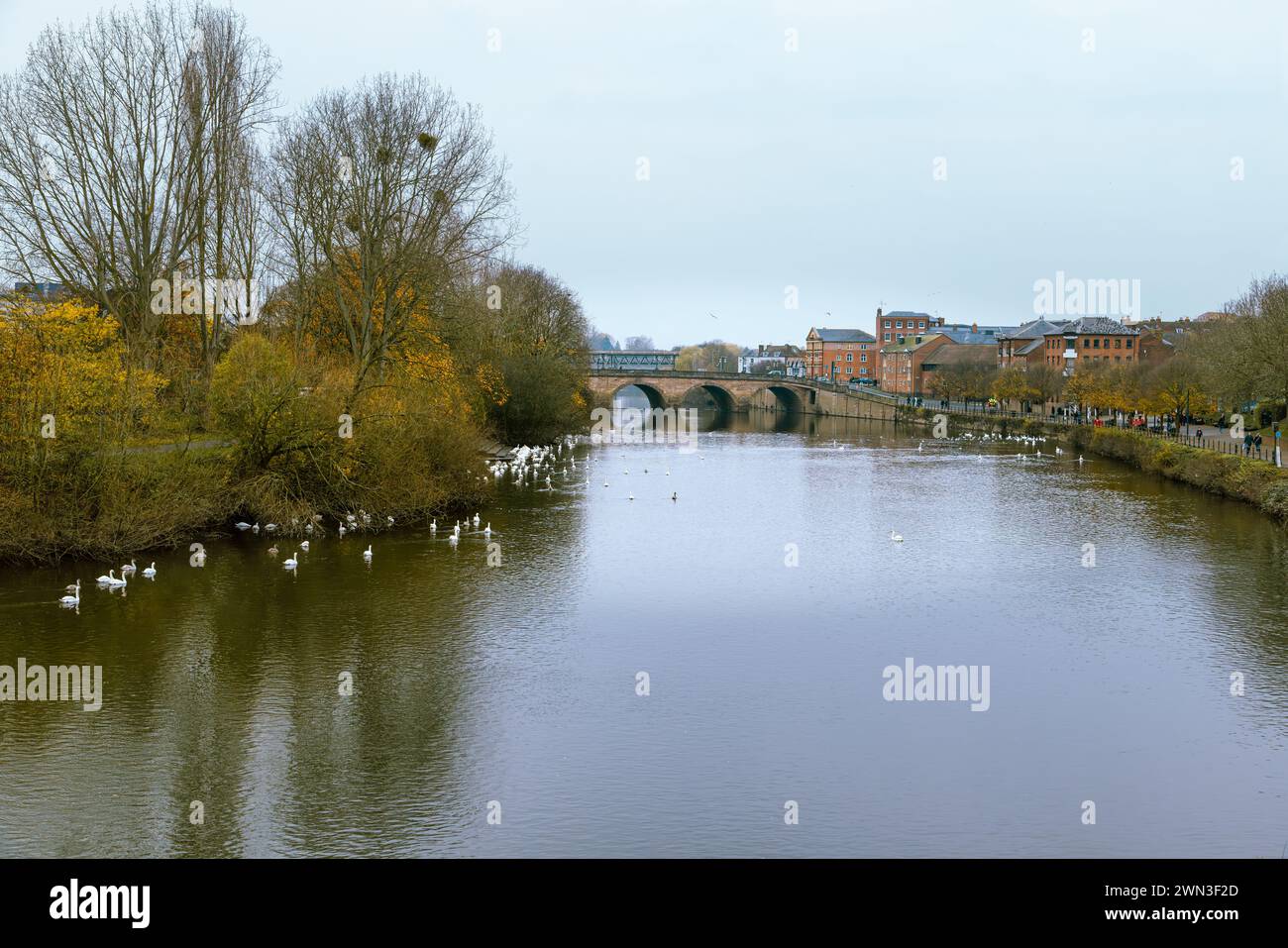 The River Severn embraces the city's historic charm as it flows beneath ...
