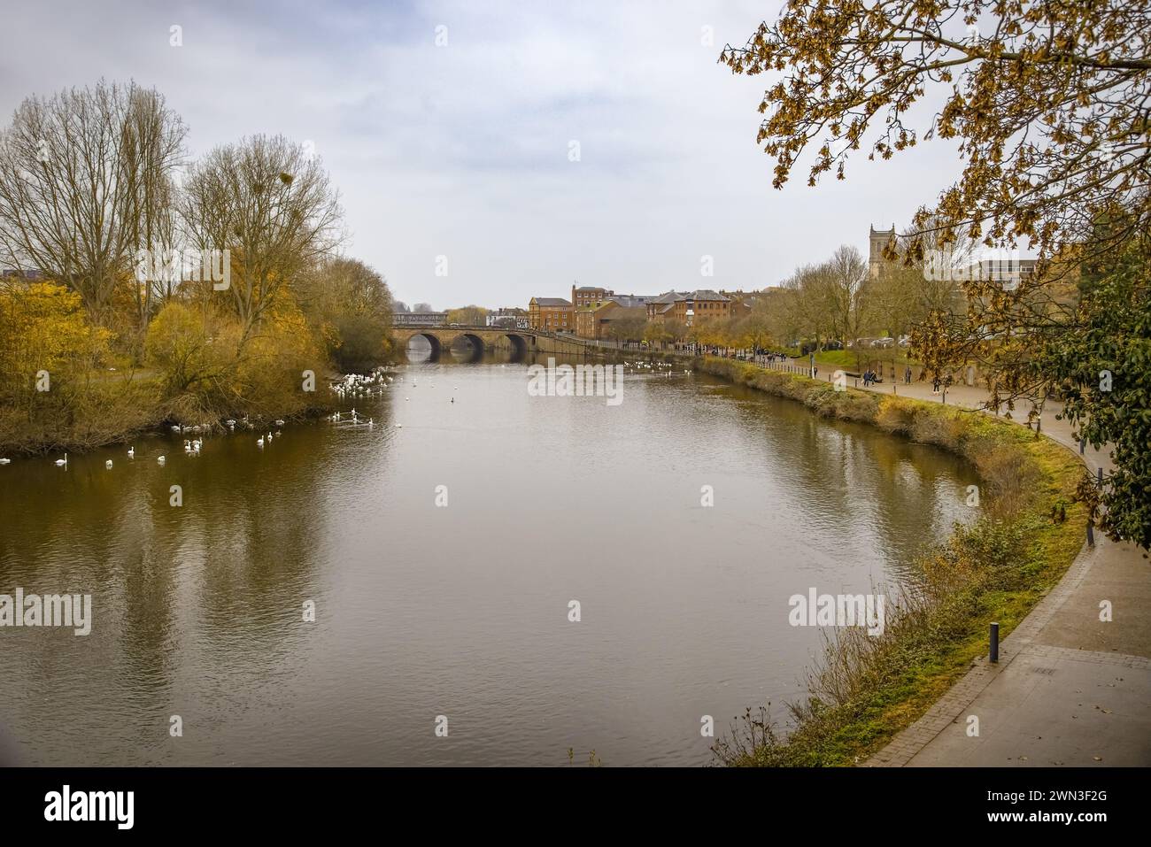 The River Severn embraces the city's historic charm as it flows beneath ...