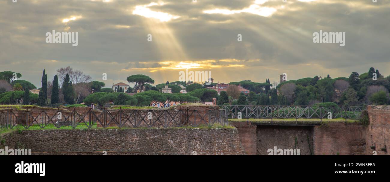 The Palatine Hill under holy light in Rome, Italy, travel, header photo ...