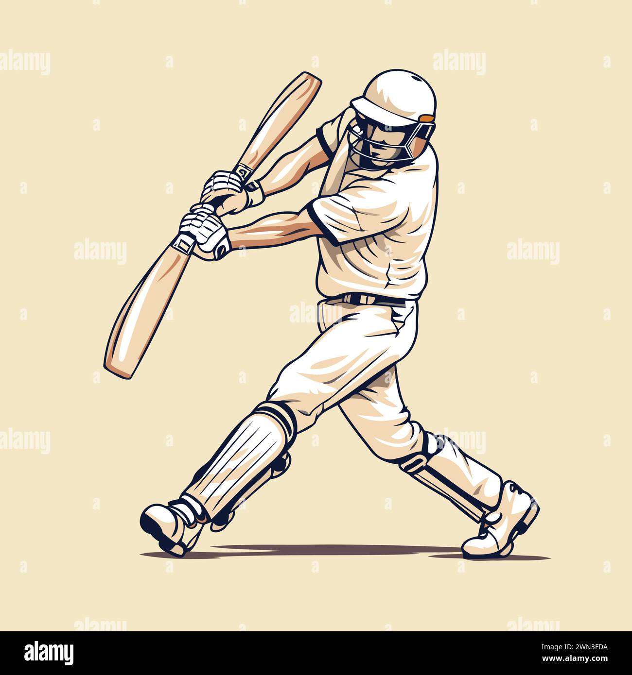 Cricket male player Stock Vector Images - Alamy