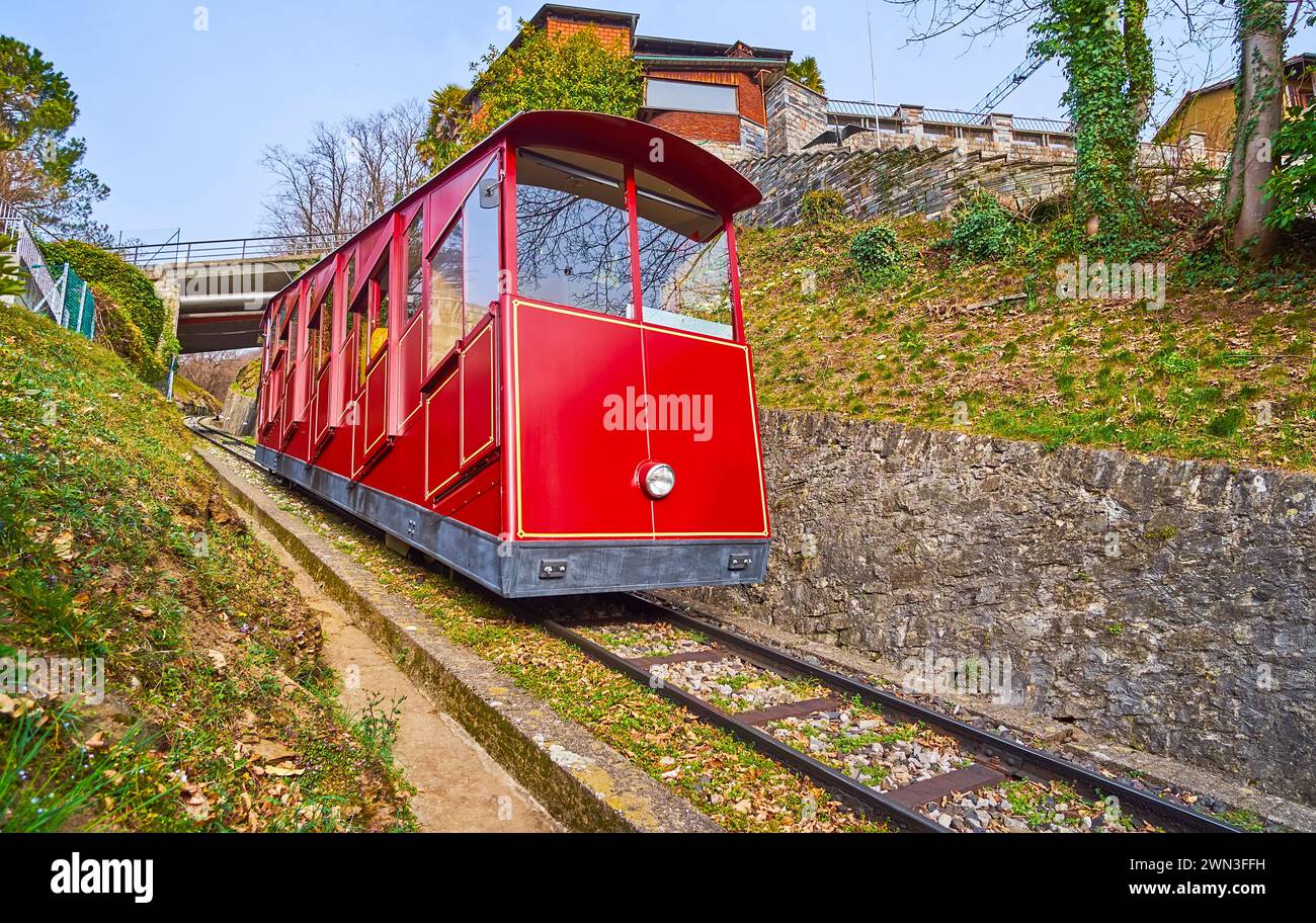 Enjoy the ride on retro Monte Bre Funicular, connecting Lugano with ...