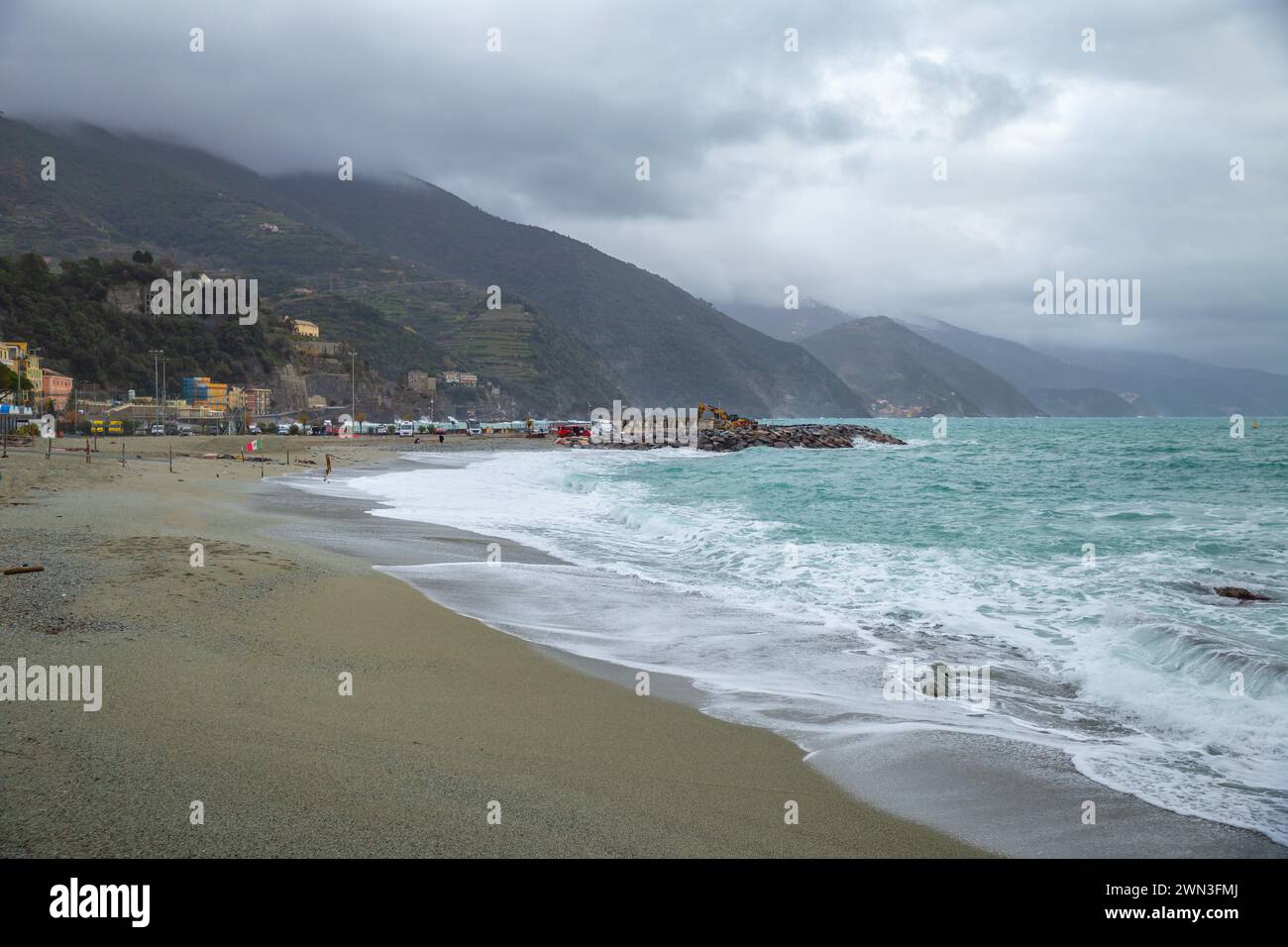 the costal line of Monterosso of Cinque Terre, Italy Stock Photo - Alamy