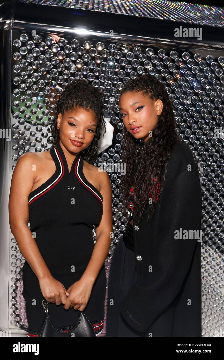 Halle Bailey, left, and Willow Smith attend the Off-White Fall/Winter 2024-2025 ready-to-wear ...
