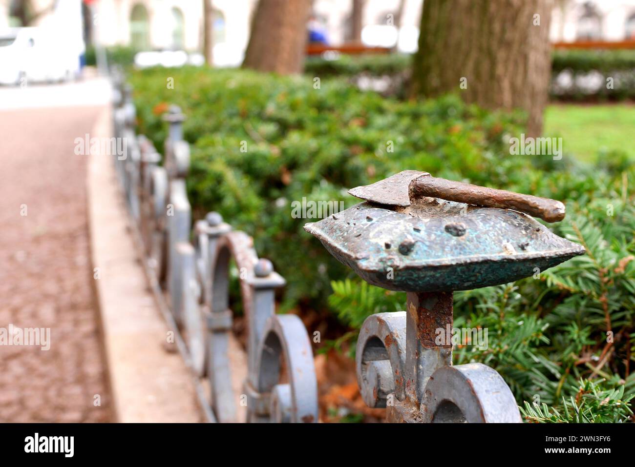 Axe, a bronze mini statue by Hungarian Ukrainian sculptor, Mihaly ...
