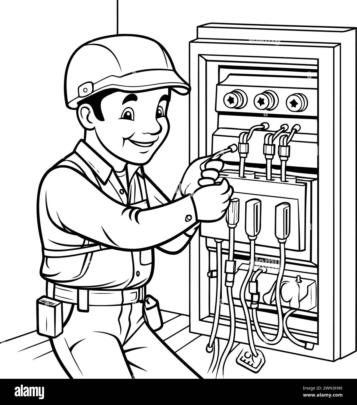 Electrical panel repair Black and White Stock Photos & Images - Alamy