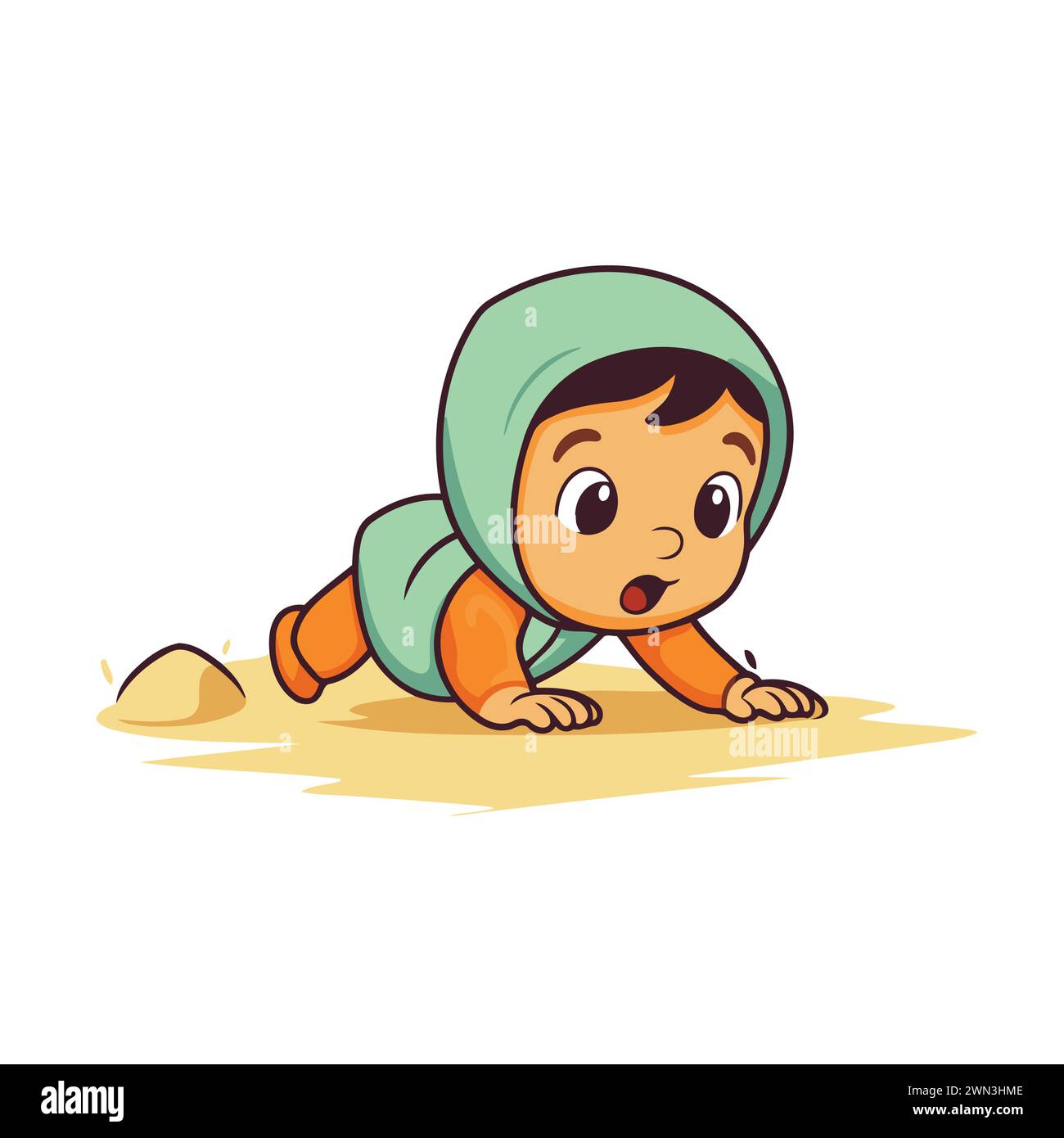 Baby boy crawling cartoon hi-res stock photography and images - Alamy