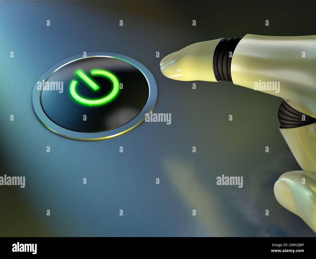 Hand power button hi-res stock photography and images - Alamy