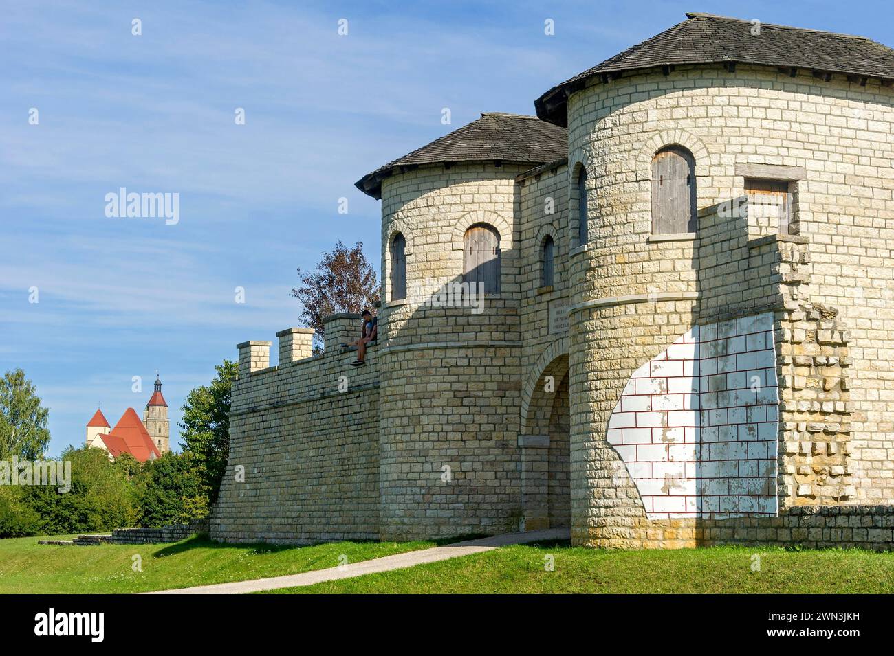 Roman fort Biriciana fort, reconstructed north gate, Porta decumana, St ...