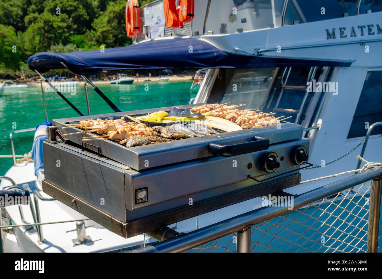 Grill on a boat hi-res stock photography and images - Alamy