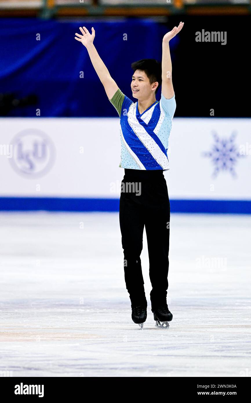 Yu-Hsiang LI (TPE), during Junior Men Short Program, at the ISU World ...