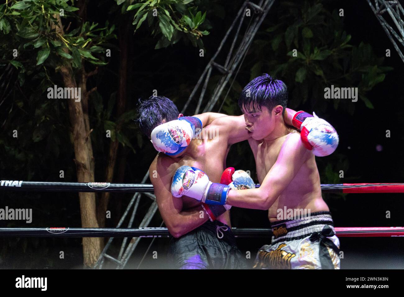Koh Chang, Thailand. 24th Feb, 2024. San Cheng (R) and Thana (L) seen ...