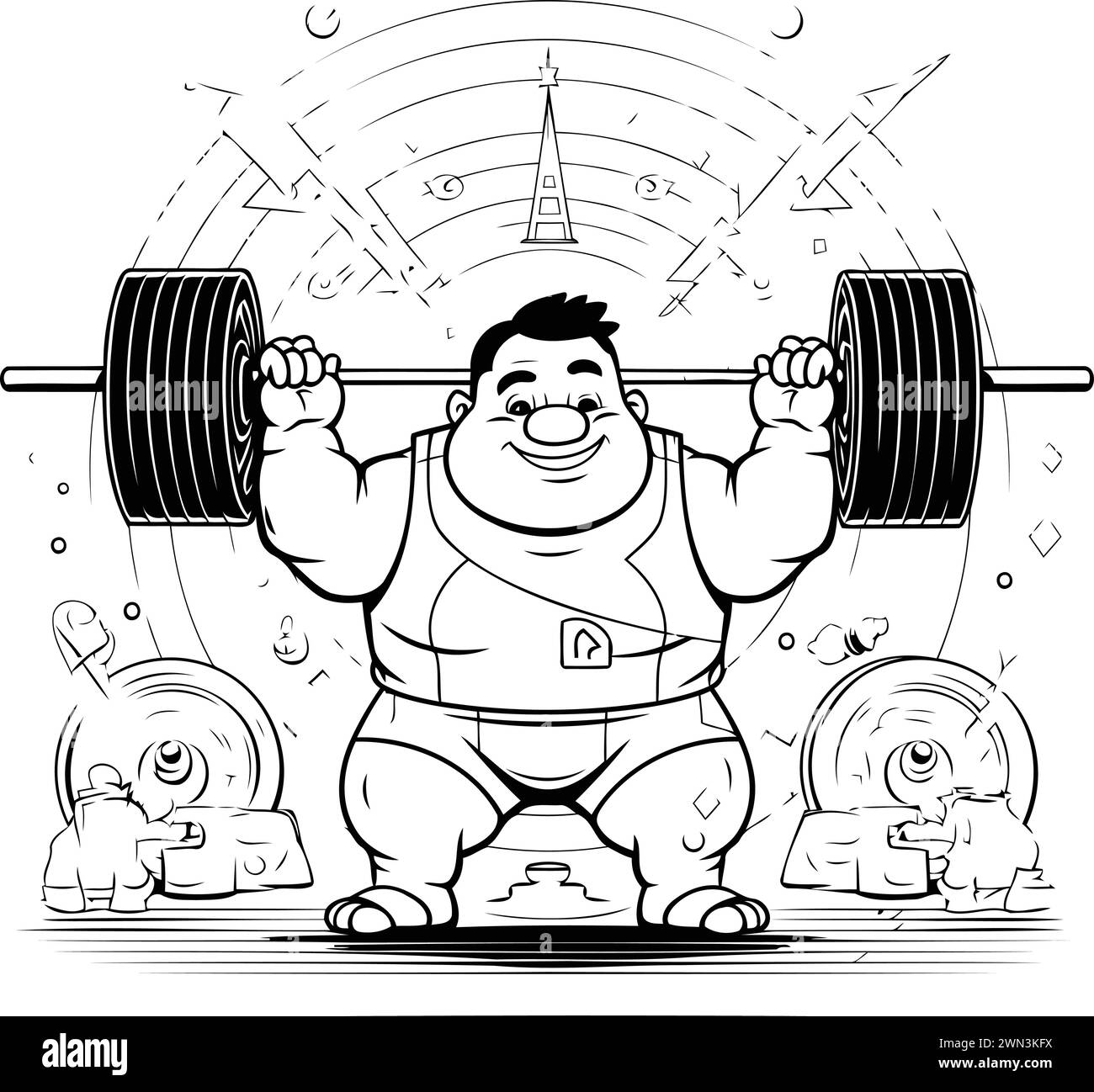 Fat Man Gym Stock Vector Images Alamy