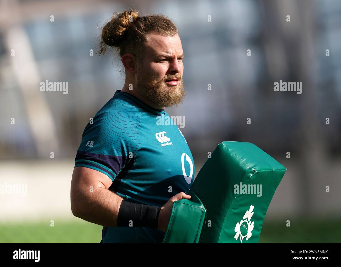 Ireland's Finlay Bealham during a training session at the Aviva Stadium ...