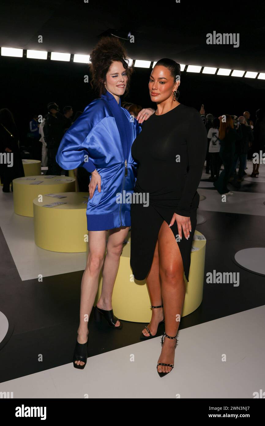 Coco Rocha, left, and Ashley Graham attend the Off-White Fall/Winter ...