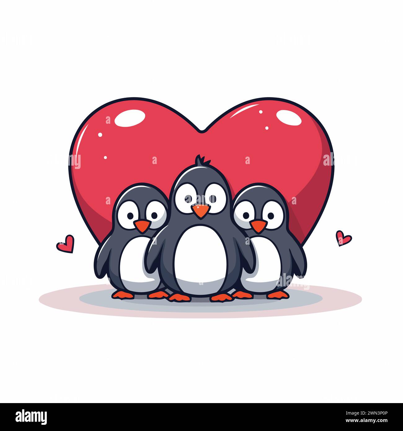 Valentines penguins Stock Vector Images - Alamy