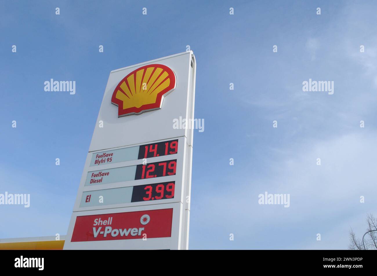 Kastrup/Copenhgen/ Denmark /29 February 2024/.Shell petrol station in ...