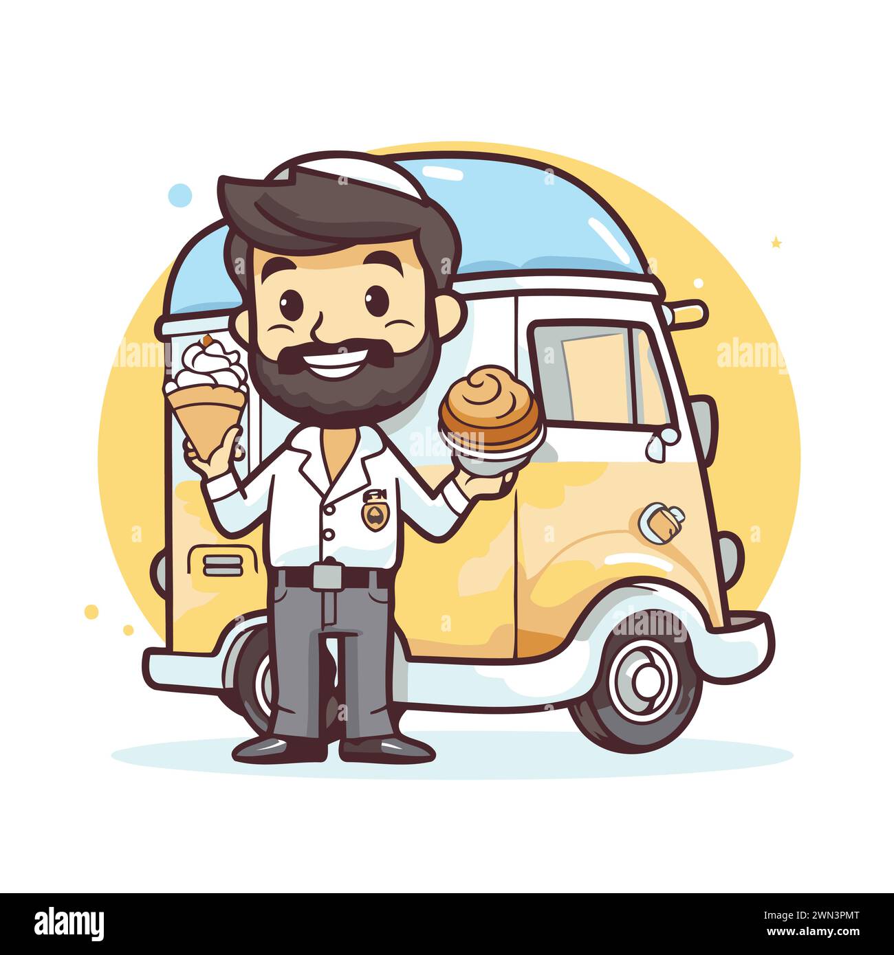 Ice cream van man Stock Vector Images - Alamy
