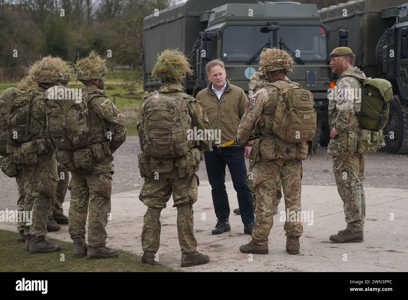 Defence Secretary Grant Shapps arrives for a visit to Catterick ...