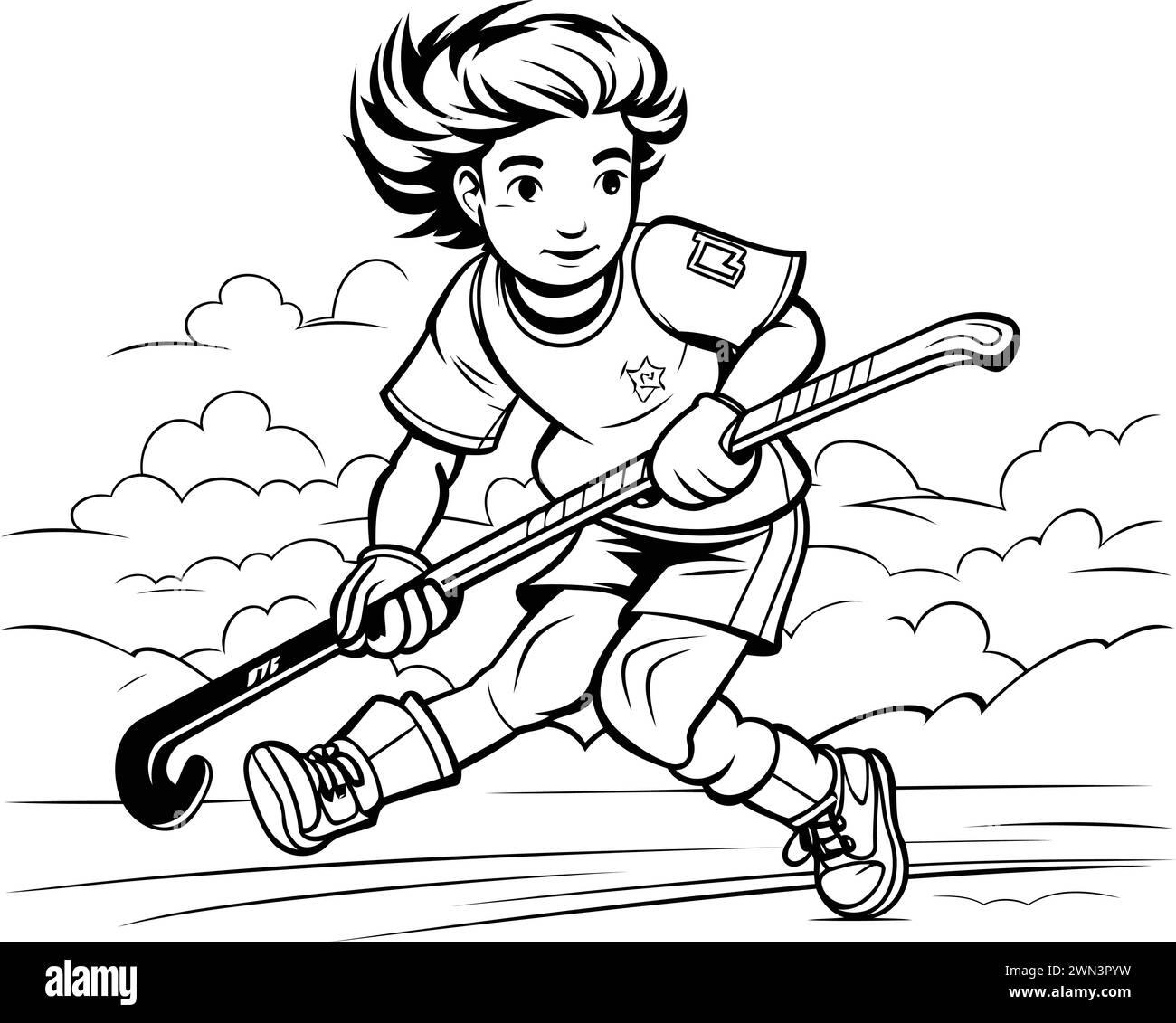 Little hockey player Black and White Stock Photos & Images - Alamy