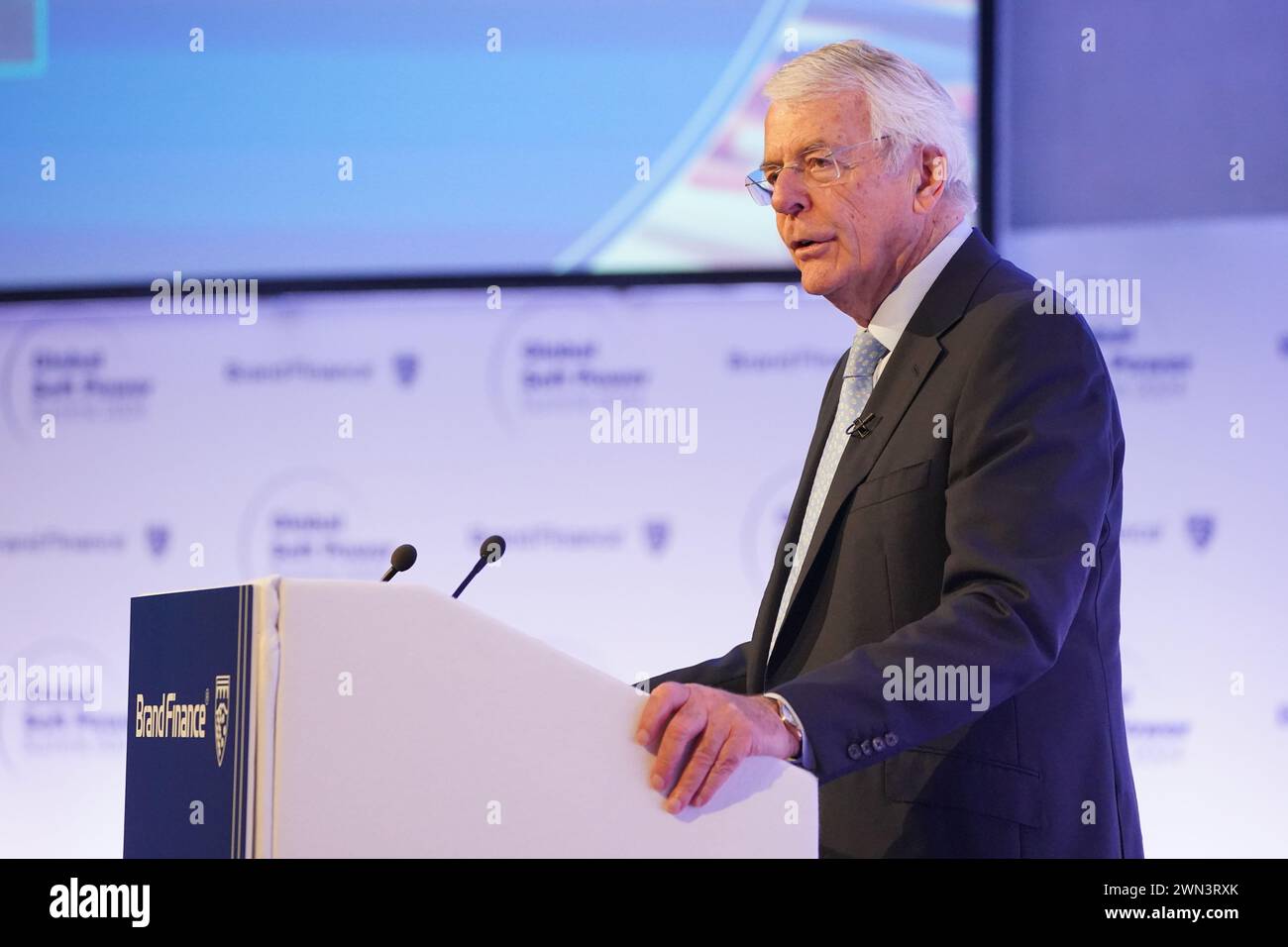 Sir John Major delivers the keynote speech at the 2024 Global Soft ...