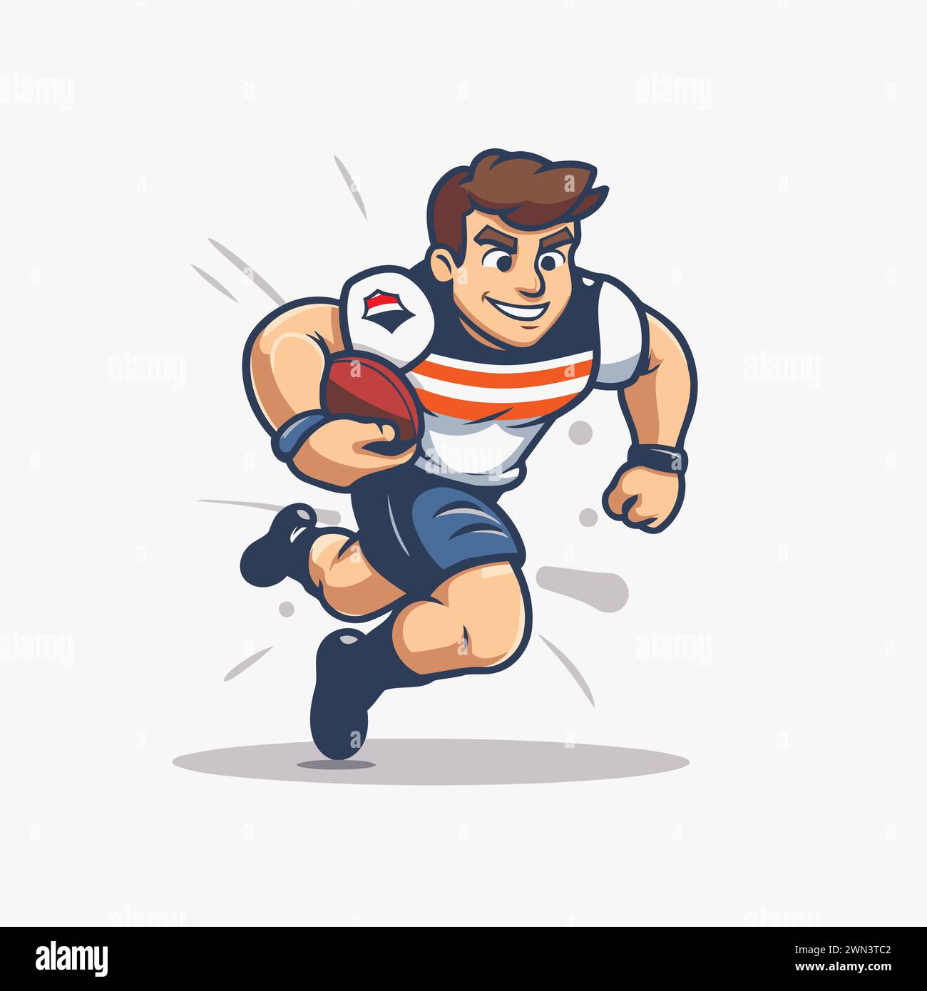 Rugby player running ball cartoon hi-res stock photography and images ...