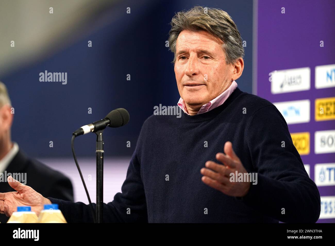 President of World Athletics Sebastian Coe during a press conference ...