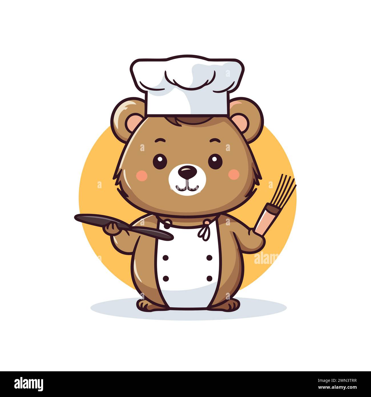 Illustration chef cook holding knife Stock Vector Images - Alamy