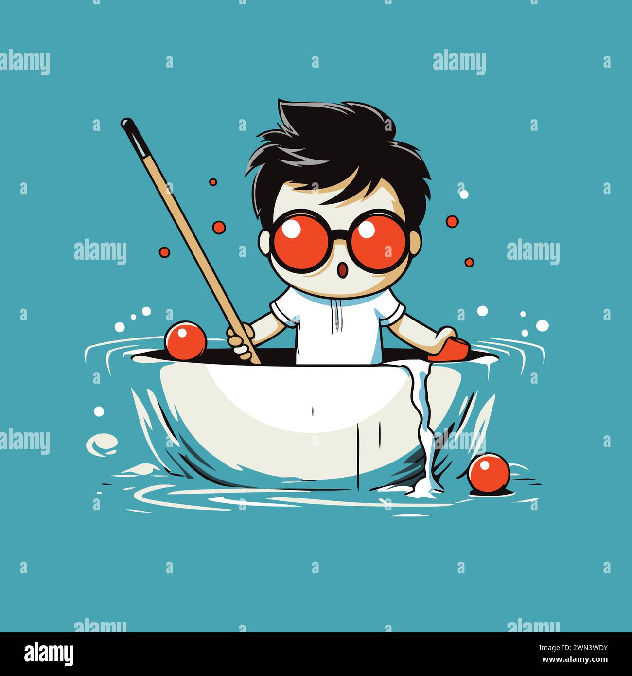 Playing in the swimming pool Stock Vector Images - Alamy