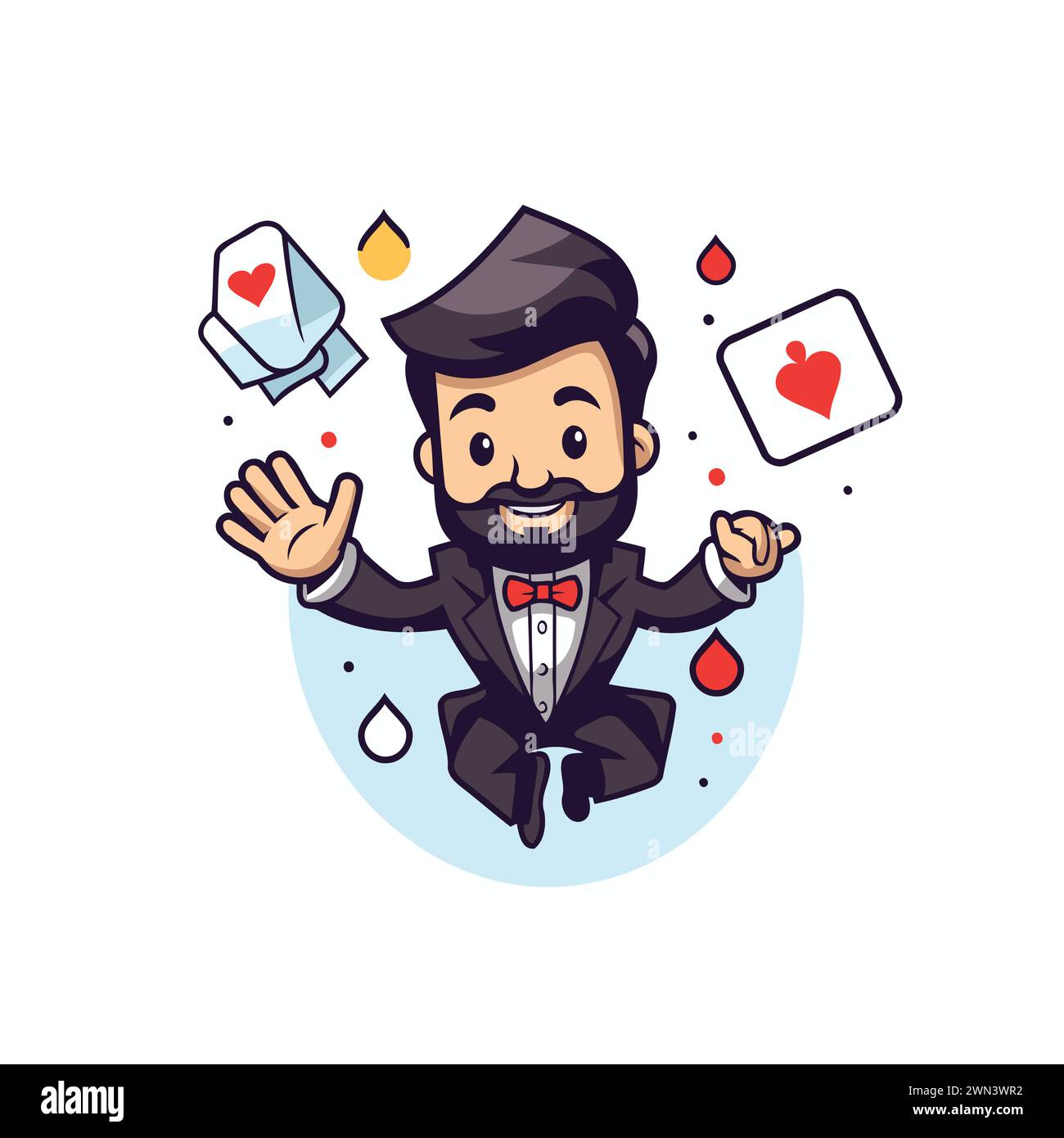 Cartoon illustration man playing cards Stock Vector Images - Alamy