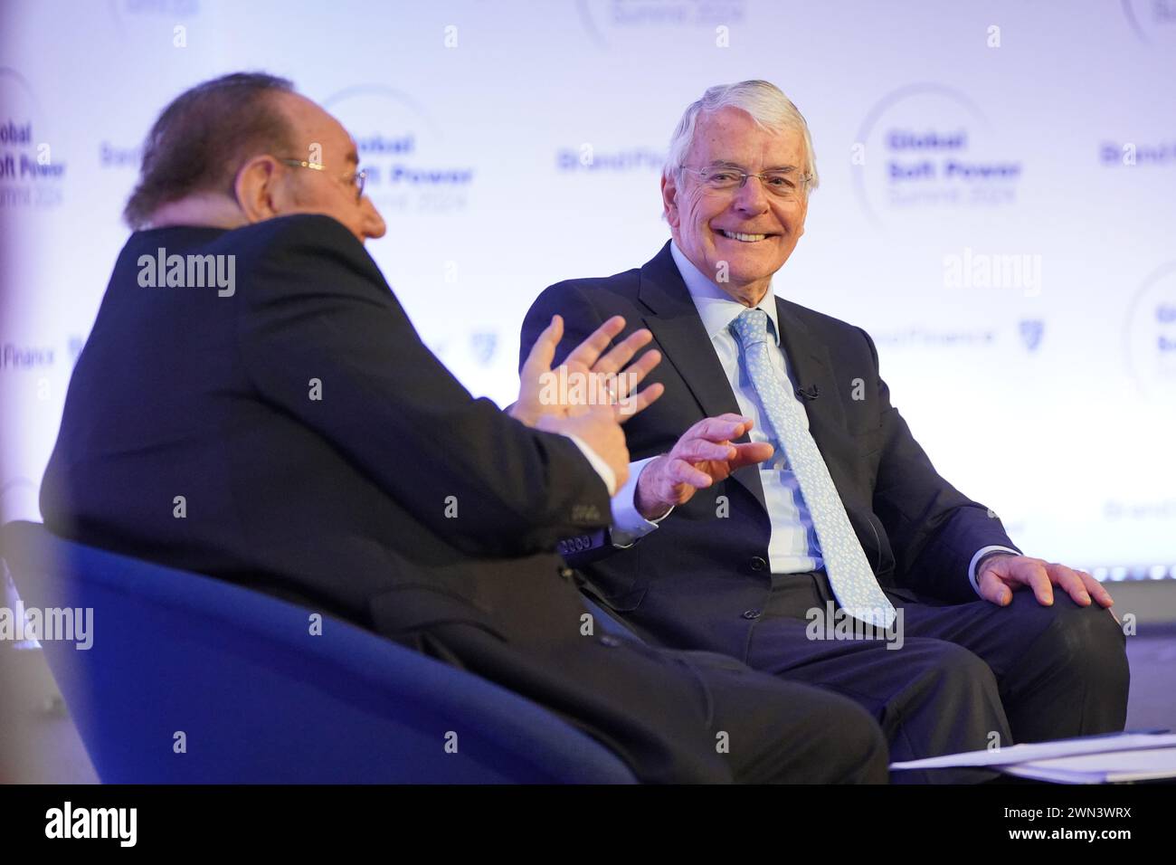 Former prime minister Sir John Major during a Q&A session with Andrew ...