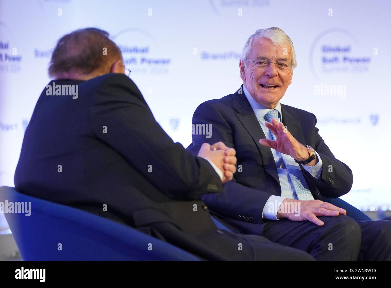 Former prime minister Sir John Major during a Q&A session with Andrew ...
