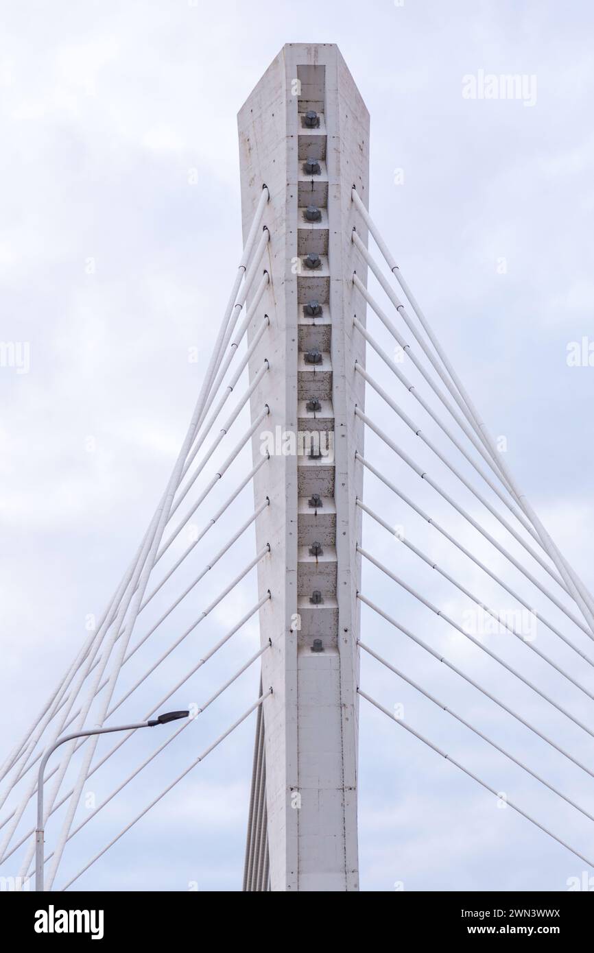The Millennium Bridge is a cable stayed bridge that spans the Moraca ...