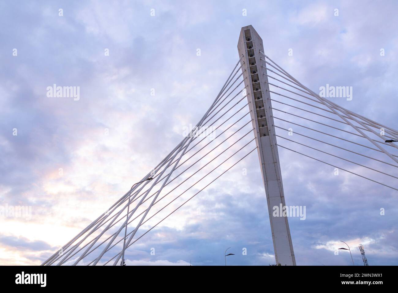 The Millennium Bridge is a cable stayed bridge that spans the Moraca ...