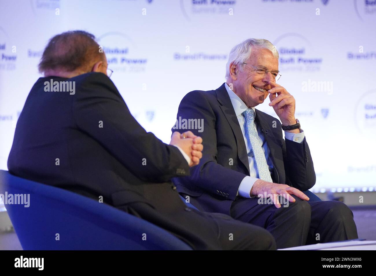 Former prime minister Sir John Major during a Q&A session with Andrew ...