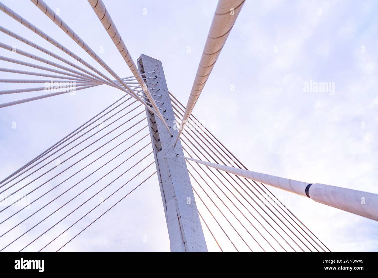 The Millennium Bridge is a cable stayed bridge that spans the Moraca ...