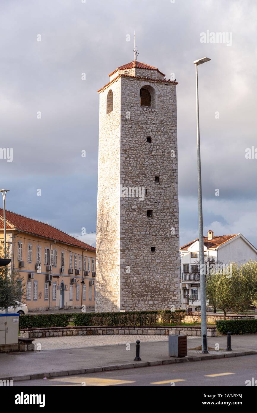 Podgorica, Montenegro - 12 FEB 2024: Sahat Kula of Podgorica, is ...