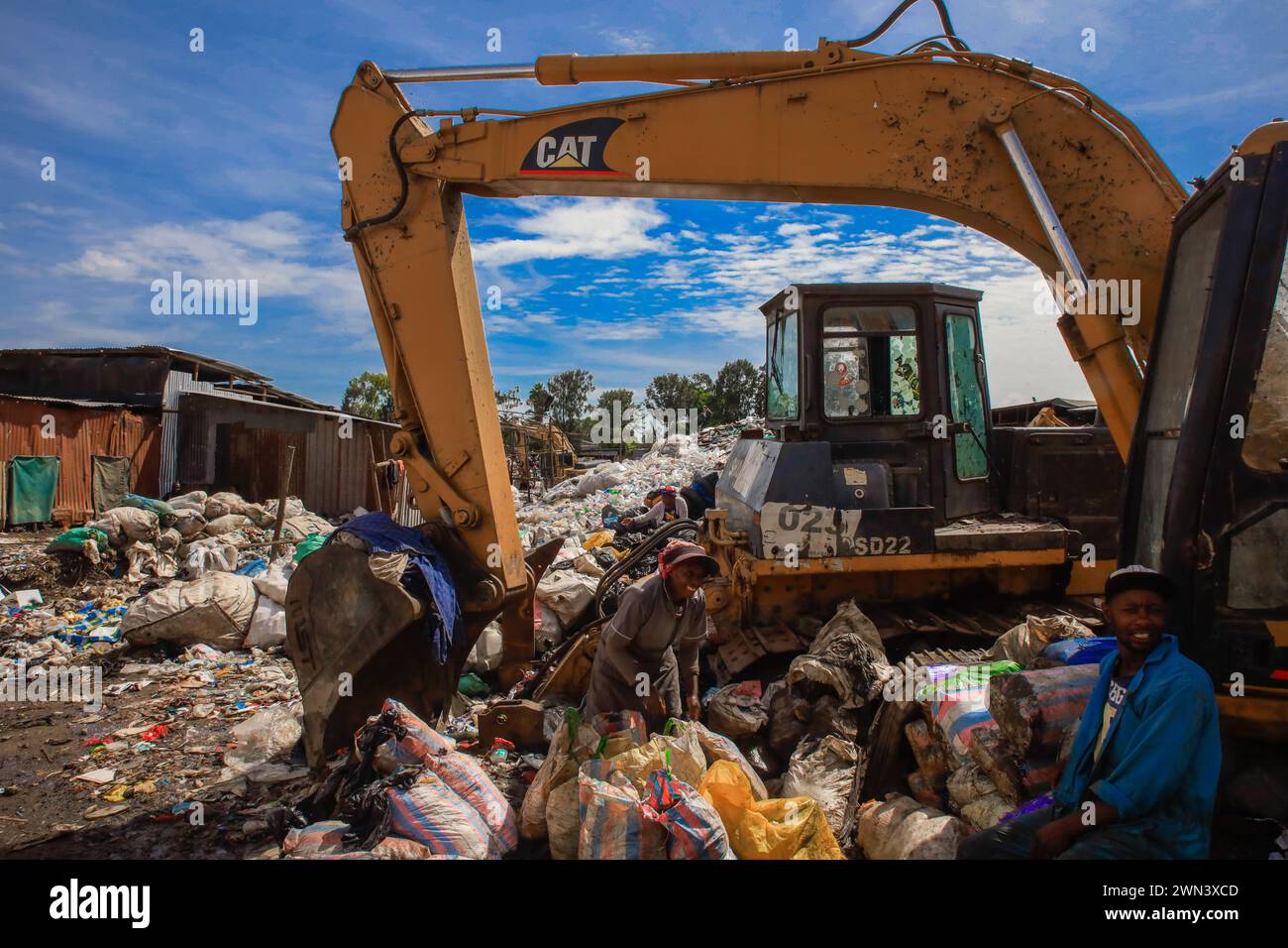Nairobi, KENYA. 28th Feb, 2024. Waste collectors at the Dandora ...